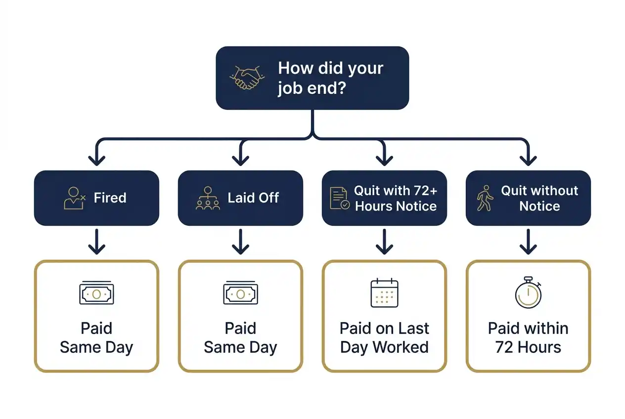 California Final Paycheck Law: When Must You Get Paid?
